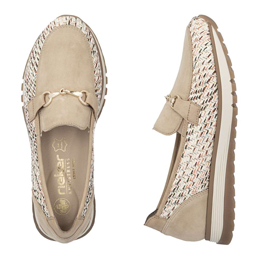 Dámské mokasíny RIEKER 49042-62 béžová S6 | W&R obuv