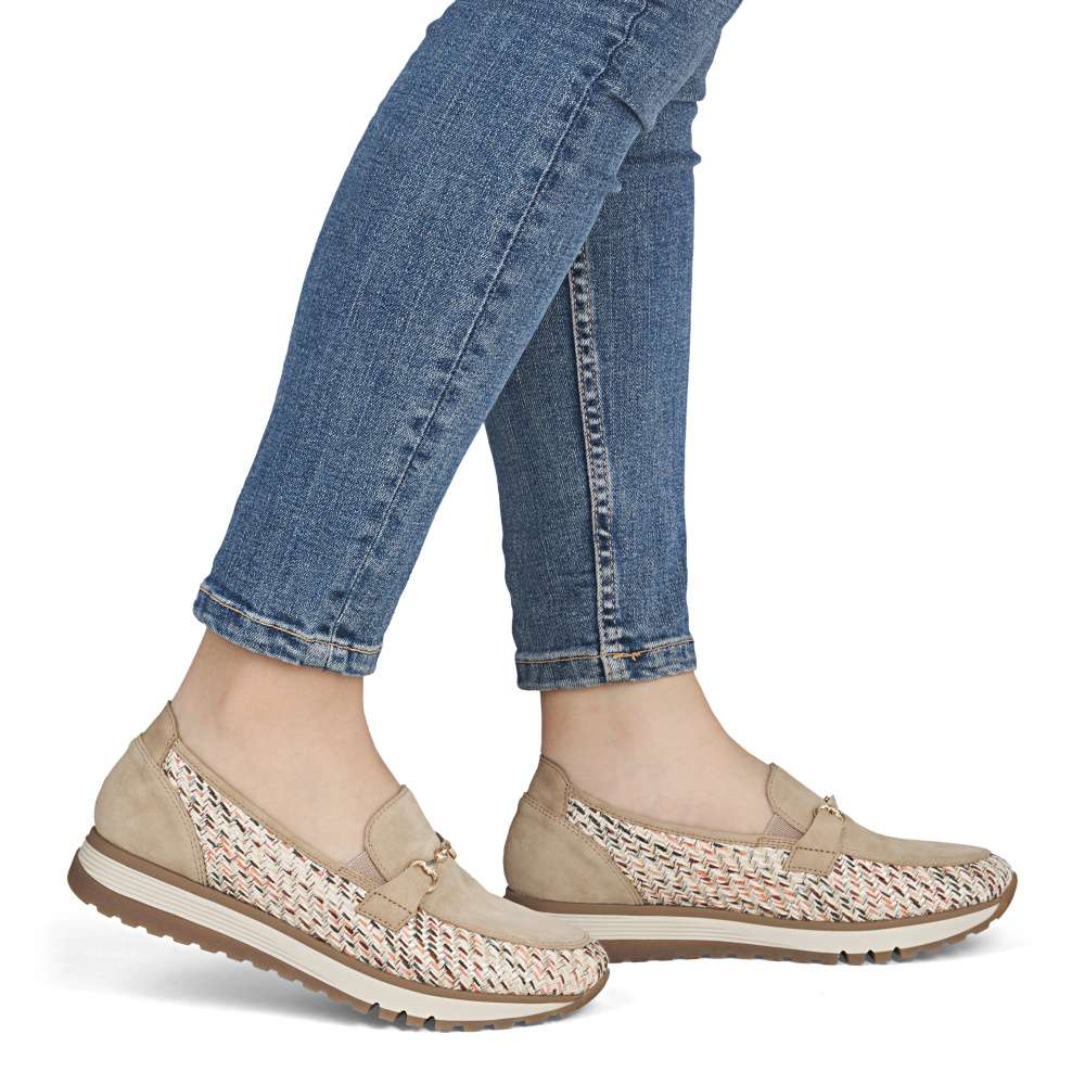 Dámské mokasíny RIEKER 49042-62 béžová S6 | W&R obuv