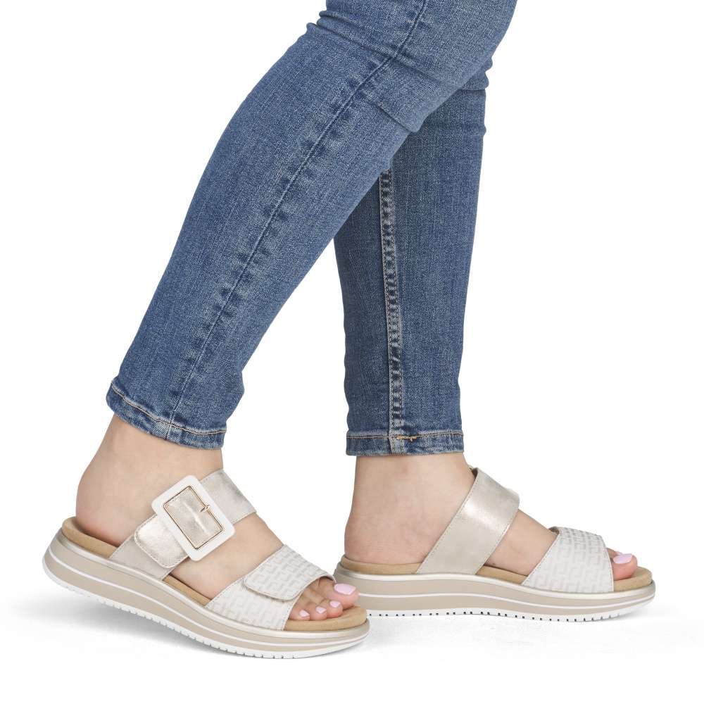 Dámské nazouváky REMONTE D1J61-90 zlatá S6 | Rieker-eshop.cz